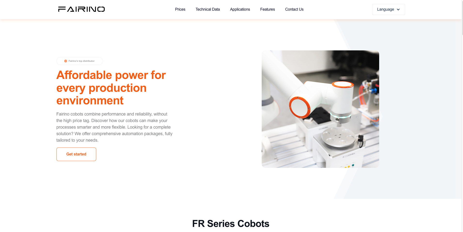 Affordable COBOTS for Production | FR Series by Fairino